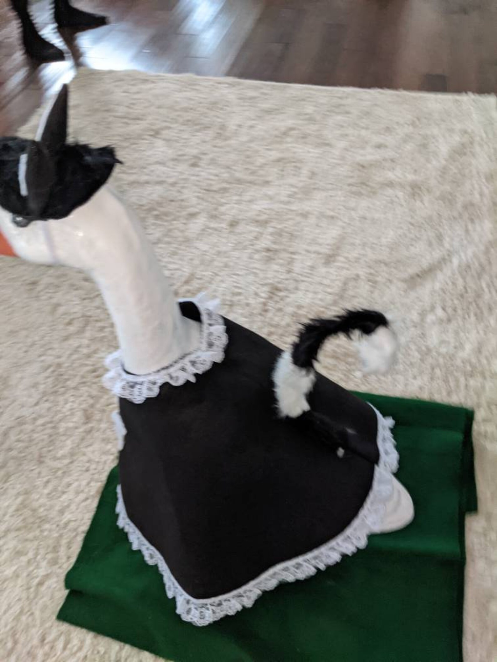 Goose Outfit. Goose Clothing.black Kitty Cat With Faux Fur Hat - Etsy