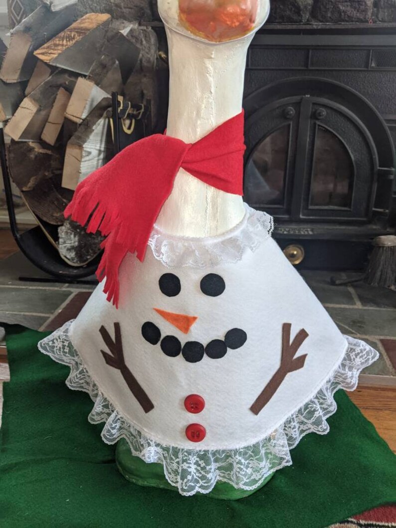 Snowman Goose Outfit: Winter Porch Decor, Large (24-27 Inch) - Etsy