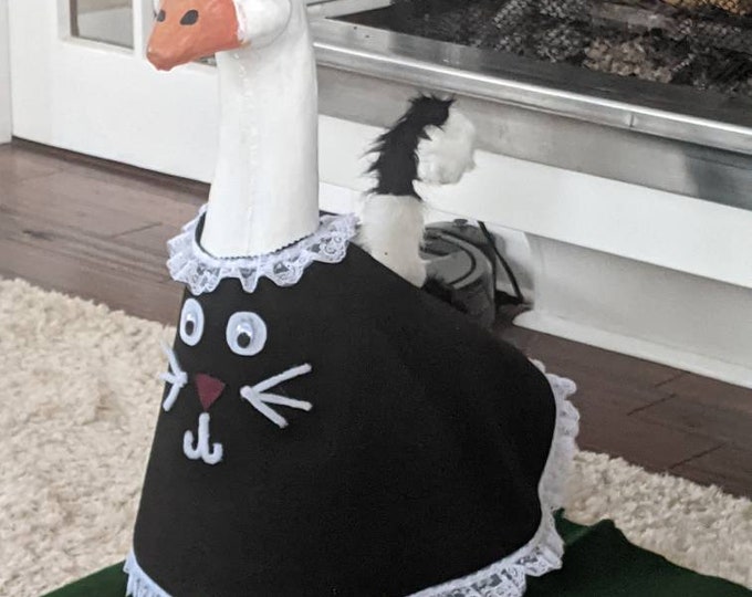 Goose Outfit. Goose Clothing.black Kitty Cat With Faux Fur Hat and Tail ...