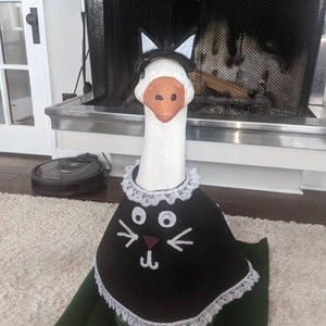 Goose Outfit. Goose Clothing.black Kitty Cat With Faux Fur Hat and Tail ...