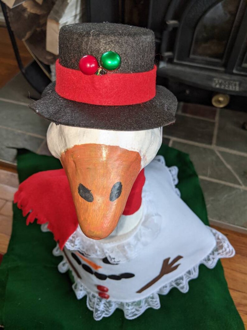 Snowman Goose Outfit: Winter Porch Decor, Large (24-27 Inch) - Etsy