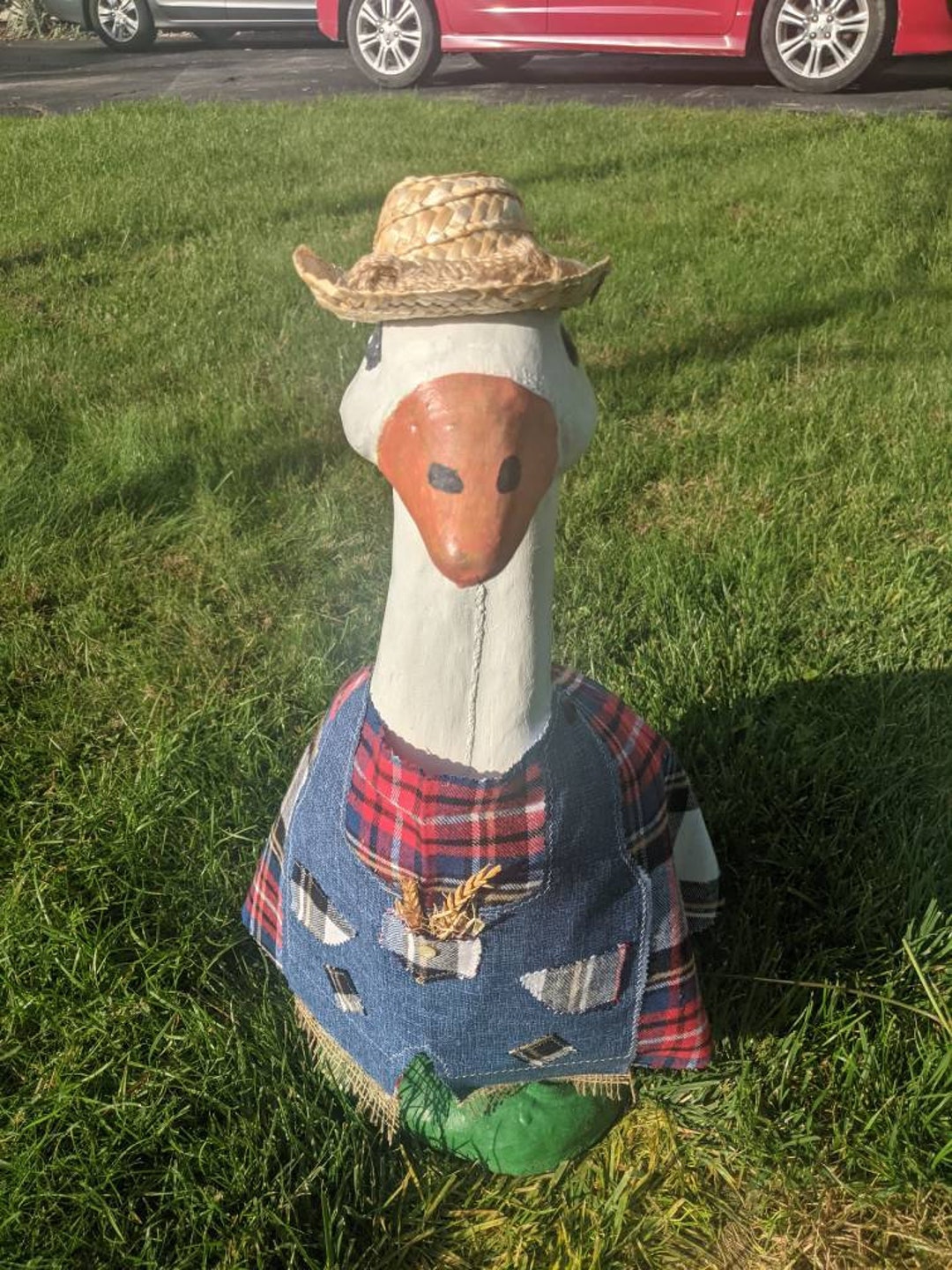 Farmer Overalls Goose Clothing and Straw Hat. Size Large. Goose Clothes ...
