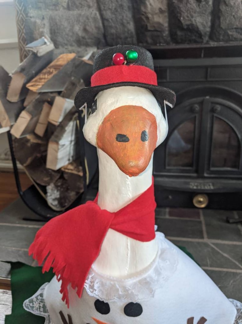 Snowman Goose Outfit: Winter Porch Decor, Large (24-27 Inch) - Etsy