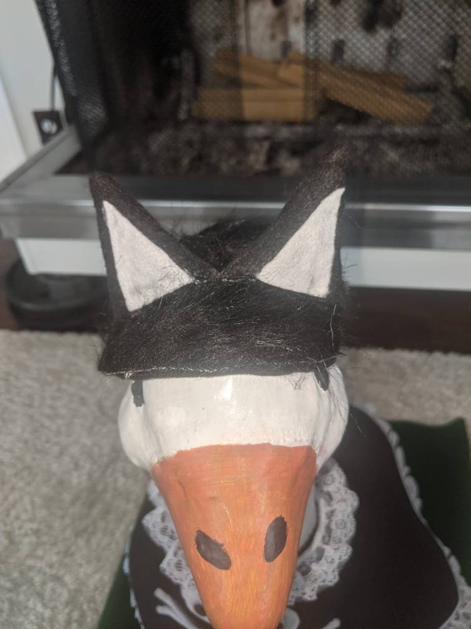 Goose Outfit. Goose Clothing.black Kitty Cat With Faux Fur Hat - Etsy