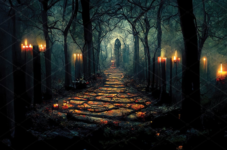 Dark Gothic Fantasy Forest Paths Digital Download/art Print/photoshop ...