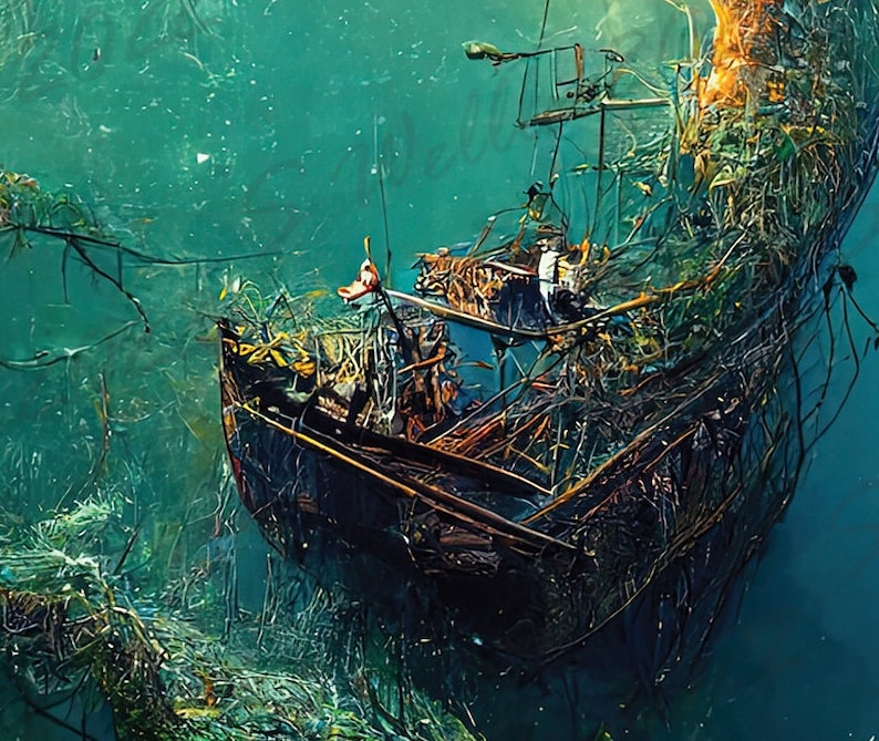 Fantasy Shipwreck Digital Download/art Print/photoshop Background ...