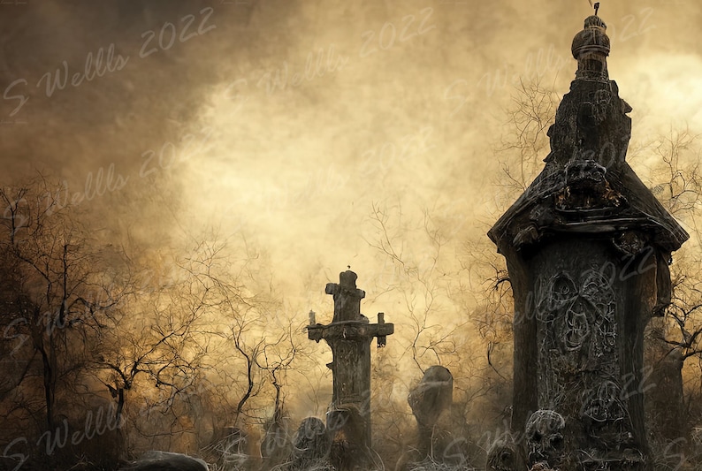 Dark Gothic Fantasy Graveyard Digital Download/art Print/photoshop ...