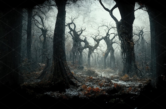 Dark Scary Forest Background