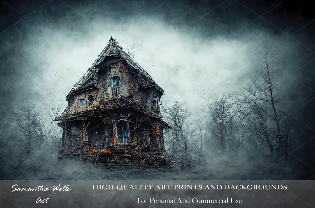 Haunted House/digital Background/digital Backdrop/art Print/printable ...