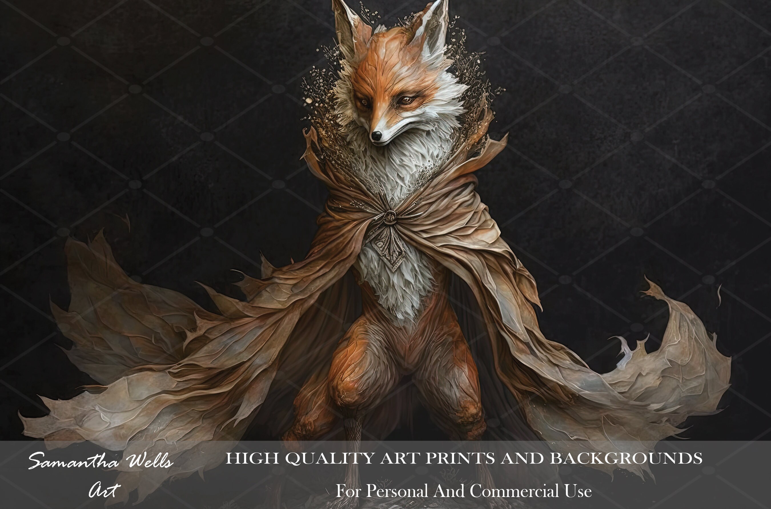 Fox Digital Download/fantasy/art Print/animal/artwork/wall Decor/wall ...