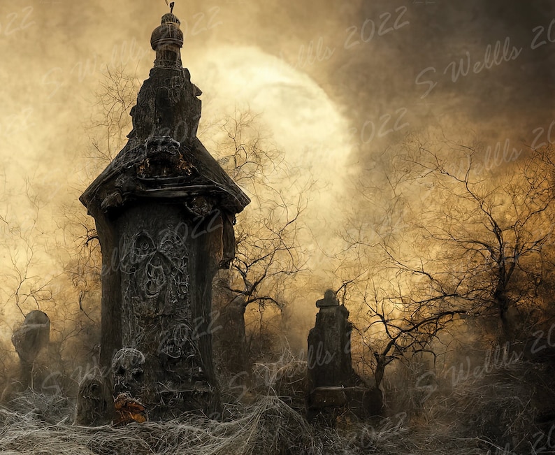 Dark Gothic Fantasy Graveyard Digital Download/art Print/photoshop ...