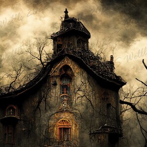 Dark Gothic Fantasy Haunted House Digital Download/art Print/photoshop ...