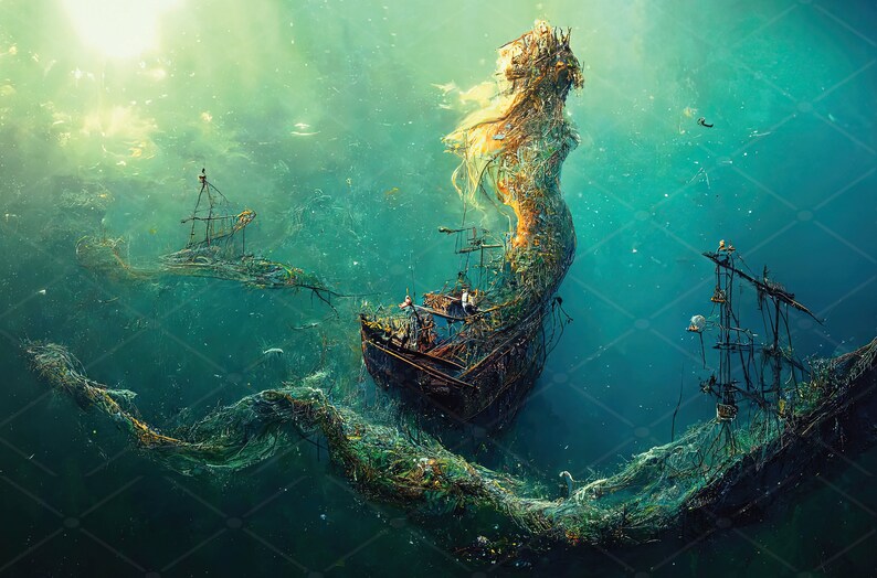 Fantasy Shipwreck Digital Download/art Print/photoshop Background ...