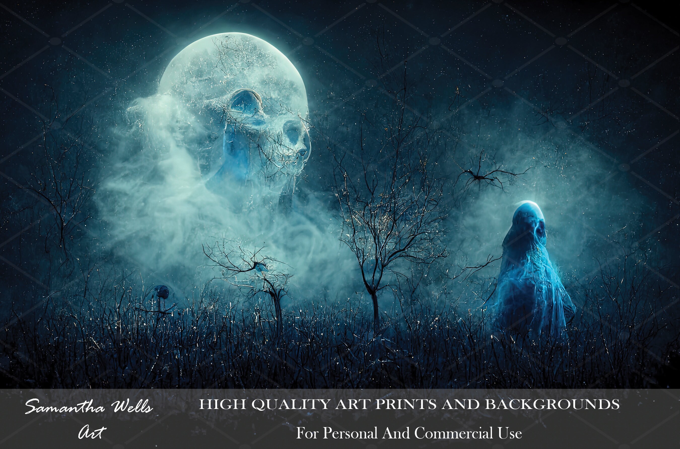 Blue Moon Dark Gothic Fantasy Digital Download/art Print/photoshop ...