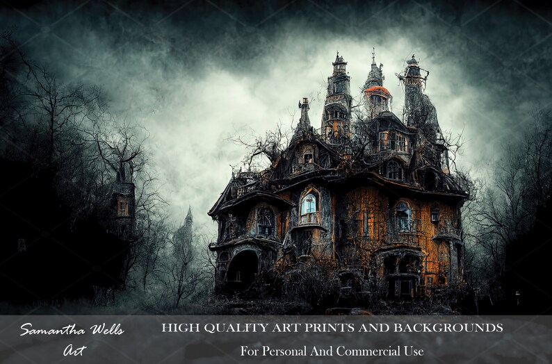 Haunted House/digital Background/digital Backdrop/art - Etsy