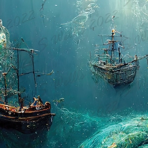 Fantasy Shipwreck Digital Download/art Print/photoshop Background ...