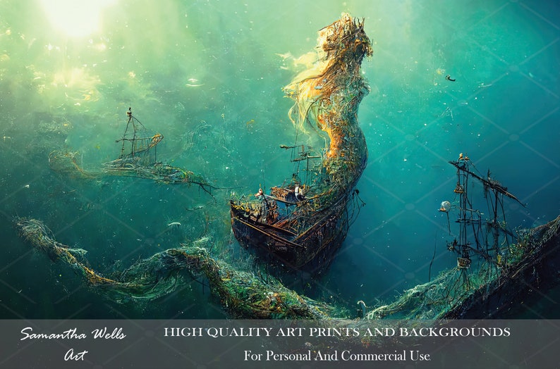 Fantasy Shipwreck Digital Download/art Print/photoshop Background ...
