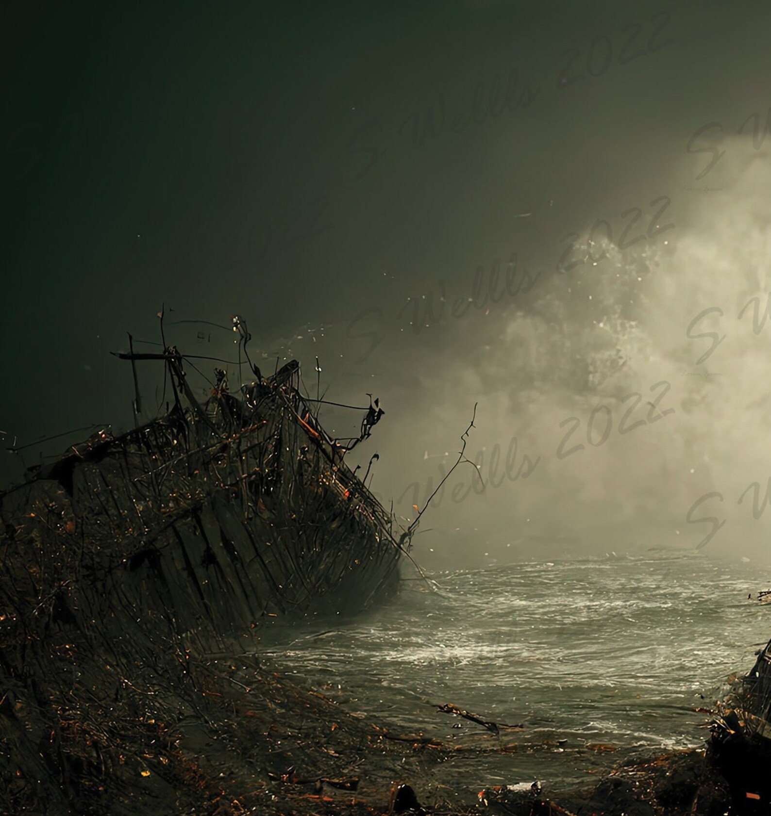 Dark Fantasy Shipwreck Digital Download/art Print/photoshop Background ...