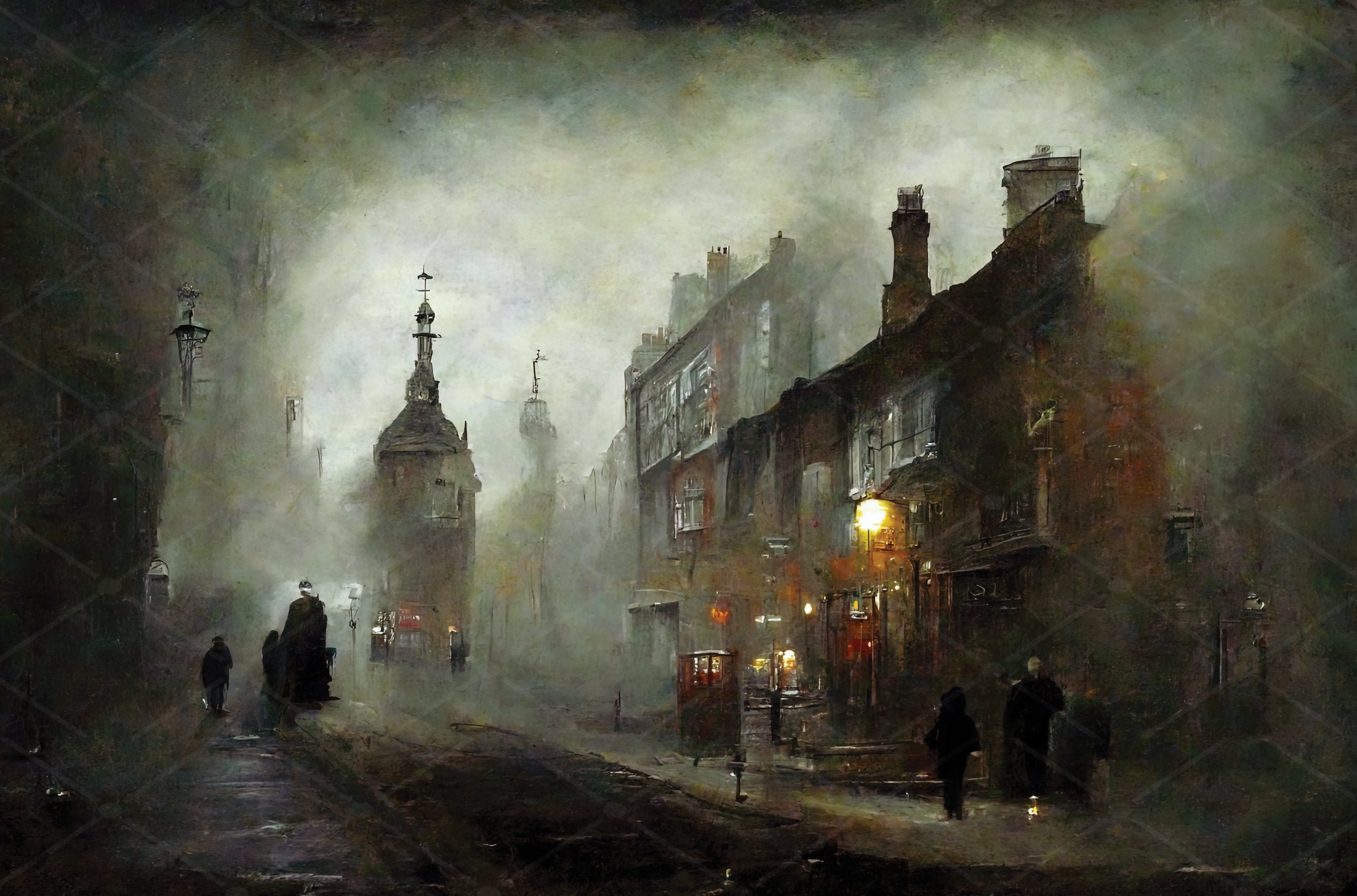 Dark Gothic Fantasy Old London Digital Download/art Print/photoshop ...