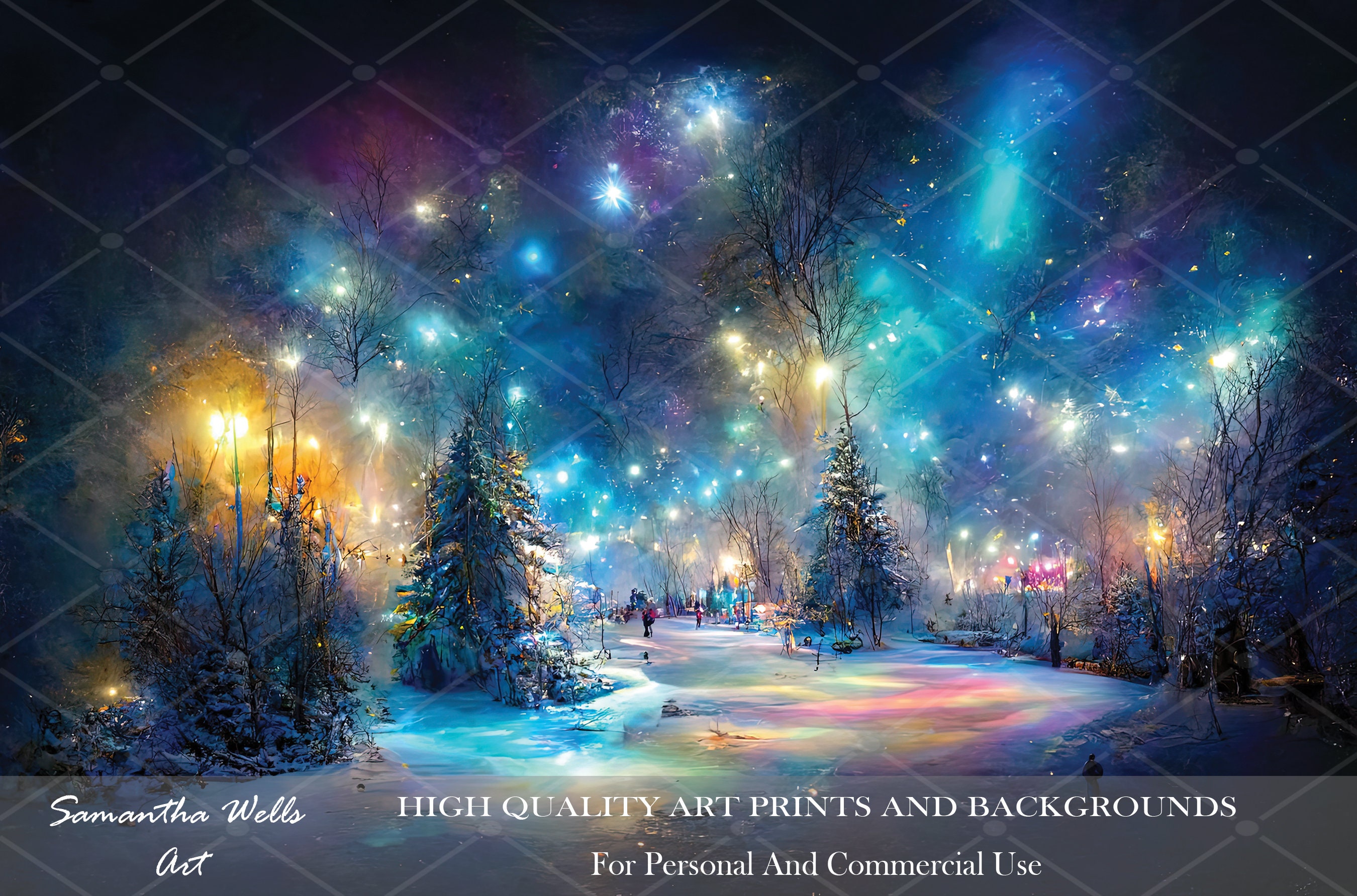 Fantasy Christmas Trees Digital Download/art Print/photoshop Background ...