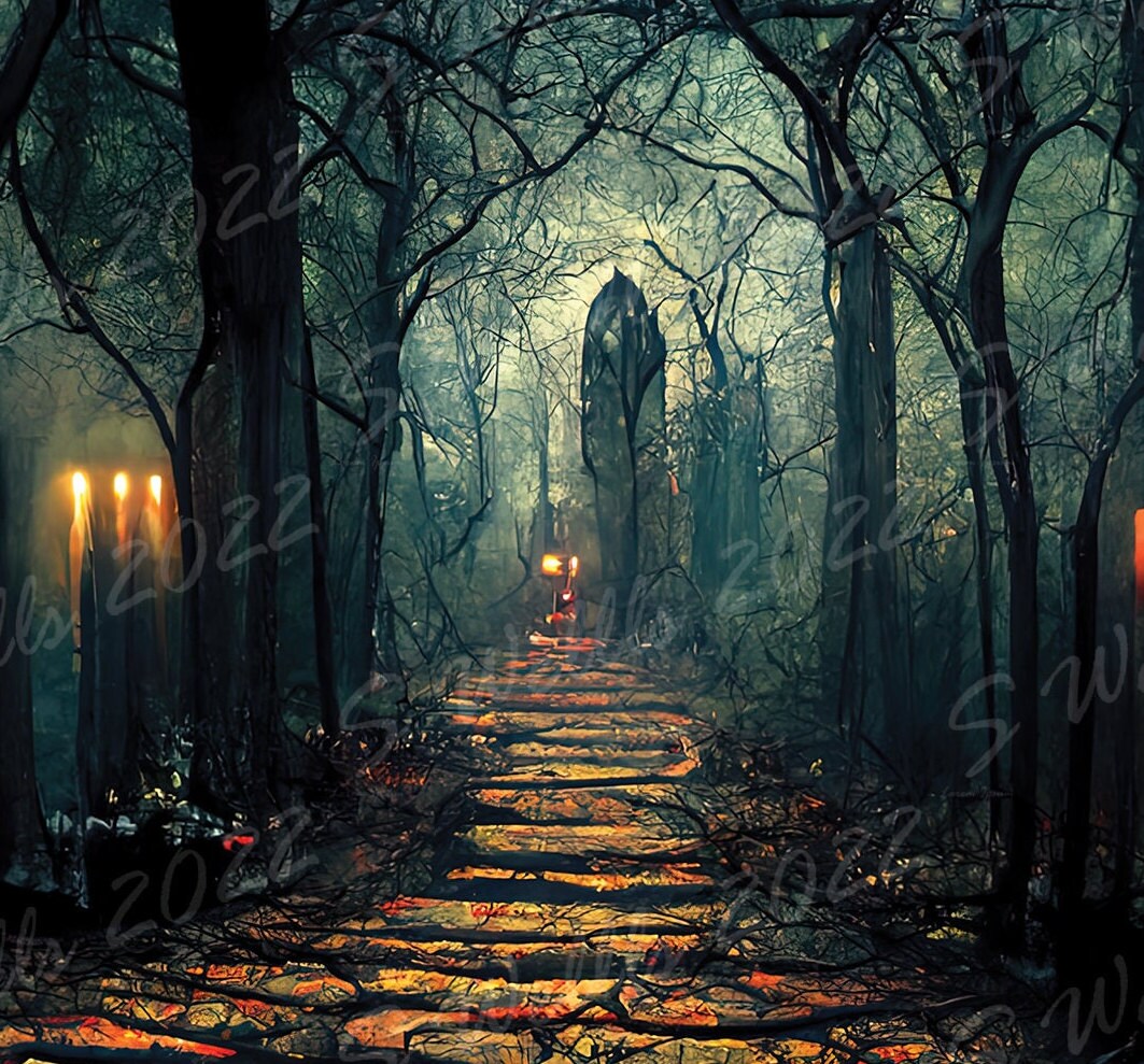 Dark Gothic Fantasy Candlelit Forest Digital Download/art Print ...