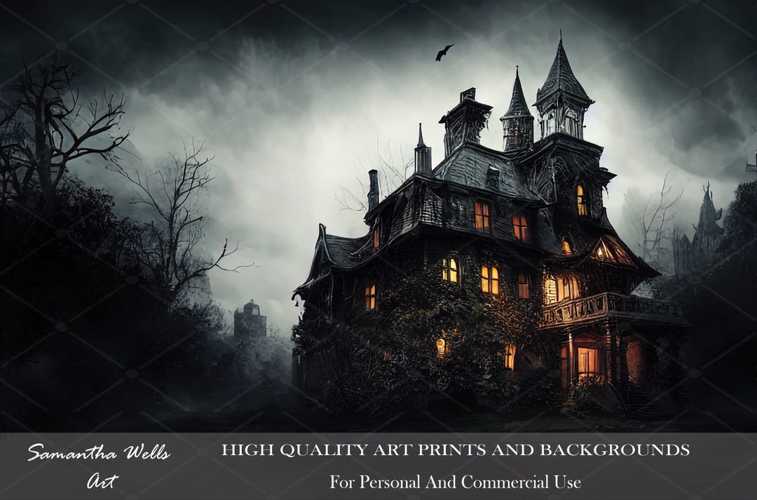 Haunted House/digital Background/digital Backdrop/art Print/printable ...
