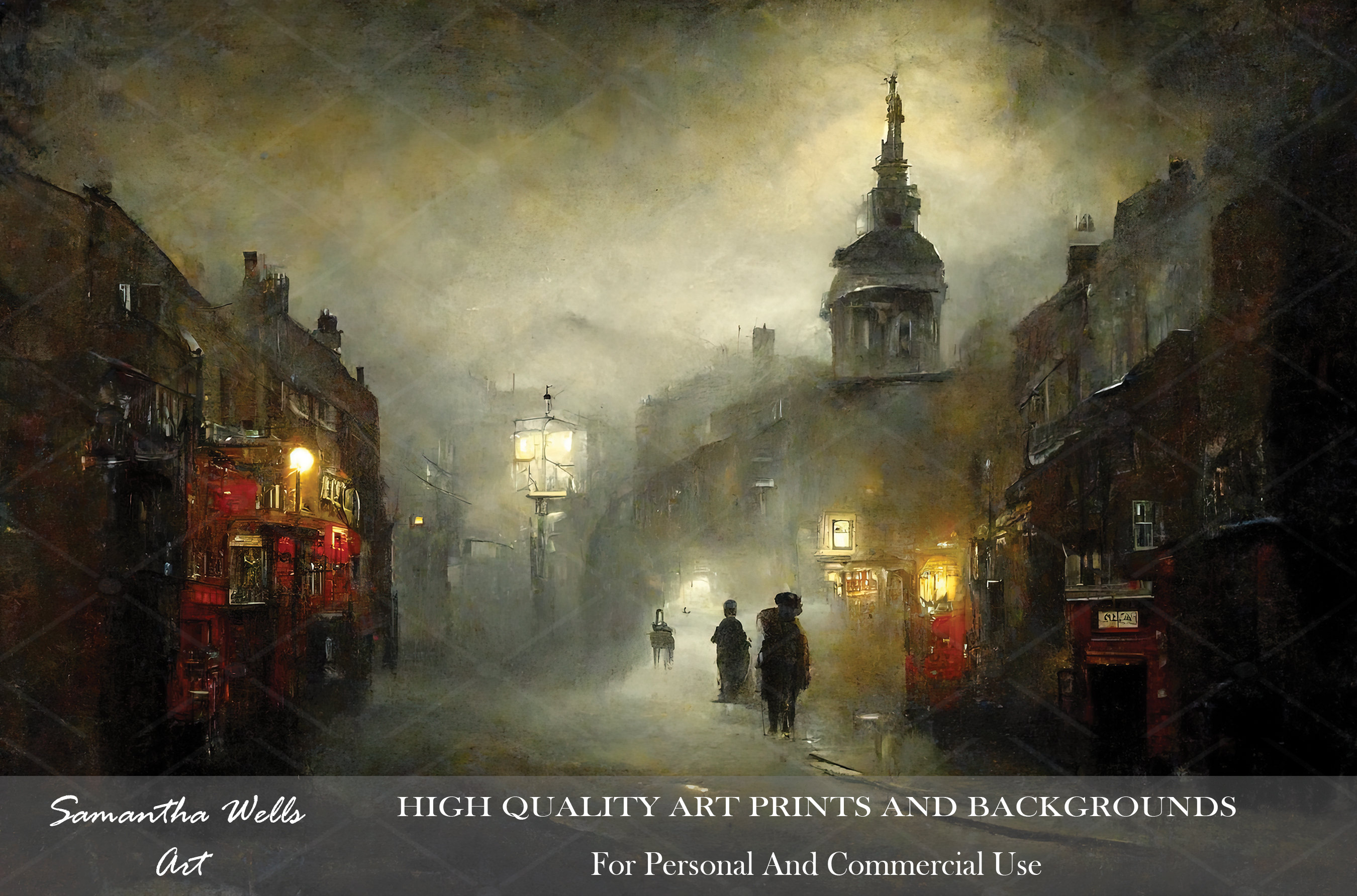 Old London Street Painting