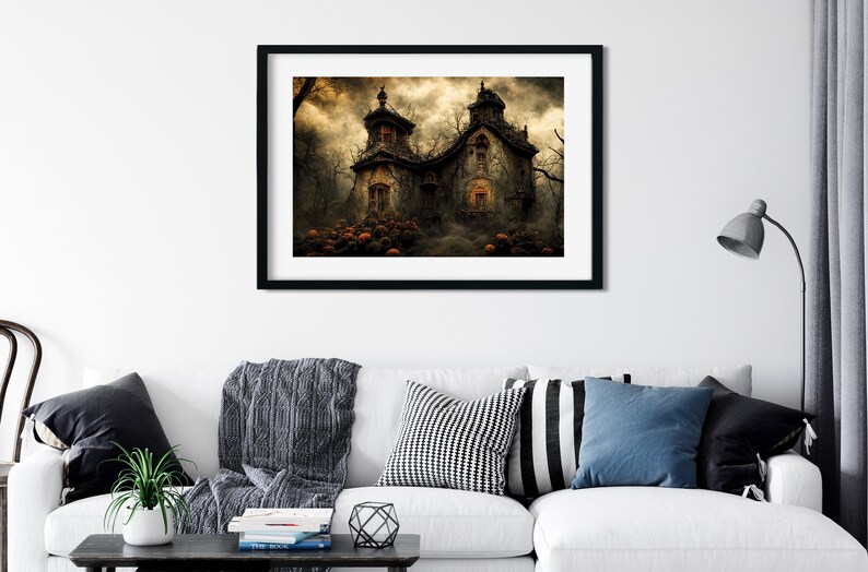 Dark Gothic Haunted House Art Print: Spooky Photoshop Background ...