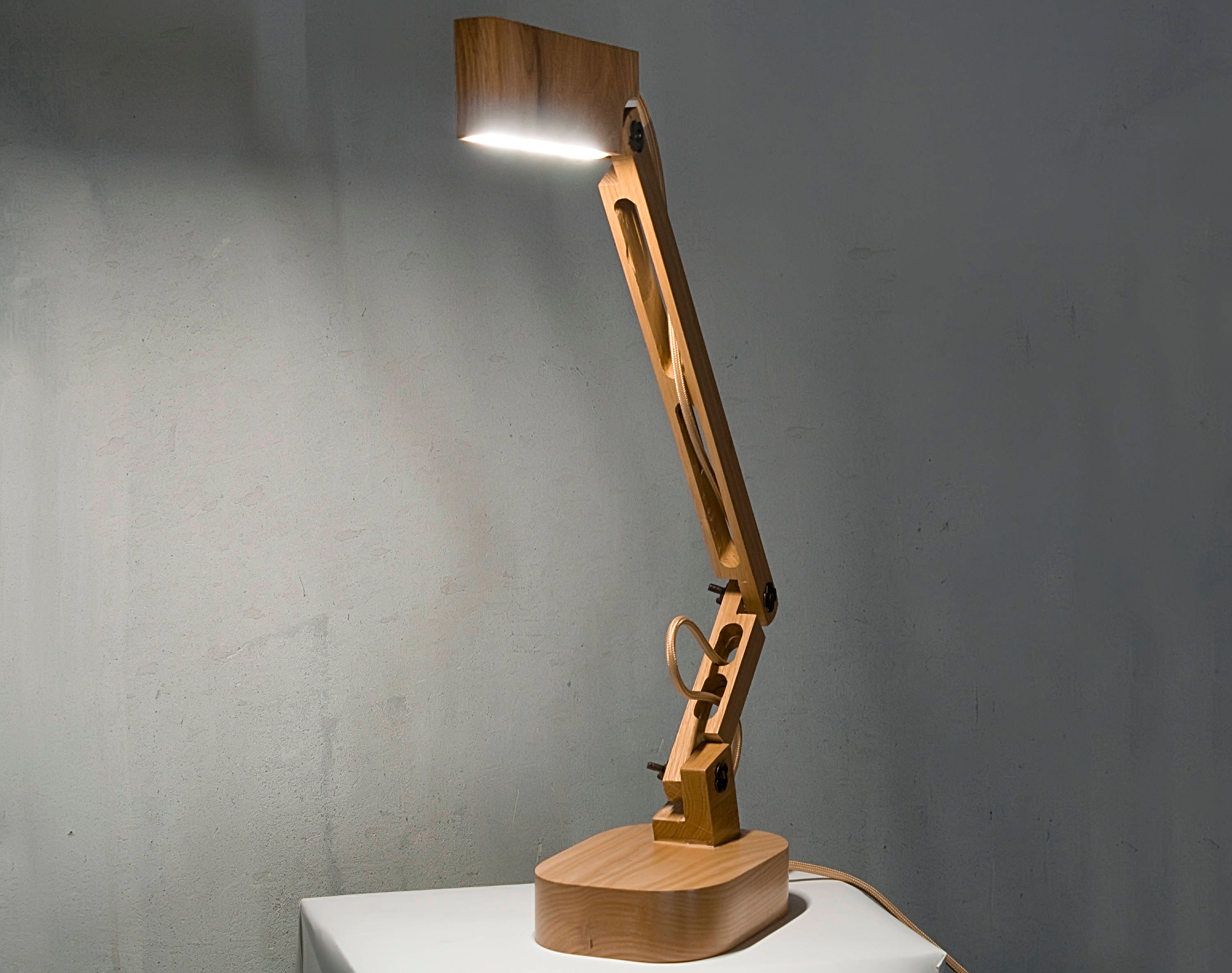 Desk lamp oak lamp wooden style interior design wooden | Etsy