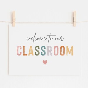 DIGITAL DOWNLOAD Classroom Decor Boho Pastel Rainbow Neutral Welcome to ...