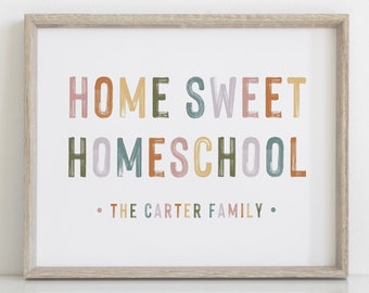 DIGITAL DOWNLOAD Home Sweet Homeschool Sign Homeschool Printable Wall ...