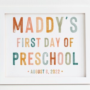 Back to School Kids Printable Sign First Day of School Editable INSTANT ...