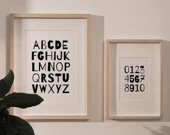 Alphabet Printable Poster Black and White Decor Simple Cute - Etsy