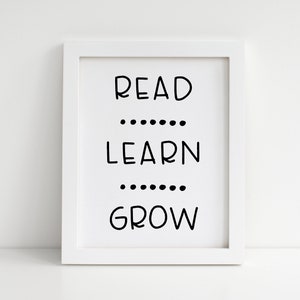 DIGITAL DOWNLOAD Reading Nook Decor Black and White Prints Kids Room ...