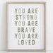 DIGITAL DOWNLOAD Strong Brave Loved Green Nursery Wall Decor Kids Room ...