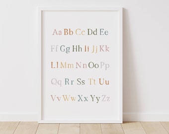 DIGITAL DOWNLOAD Alphabet Poster Rainbow Educational | Etsy