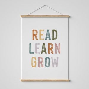 DIGITAL DOWNLOAD Read Learn Grow Reading Nook Kids Educational Posters ...