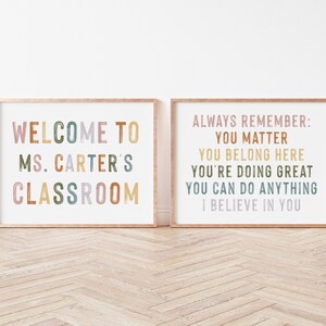 DIGITAL DOWNLOAD • Teacher Name Sign Printable • Classroom Decor Pastel ...