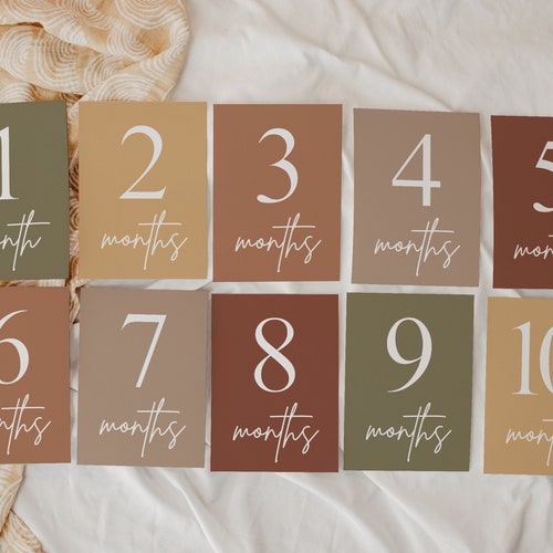 DIGITAL DOWNLOAD Monthly Milestone Cards Boho Monthly - Etsy