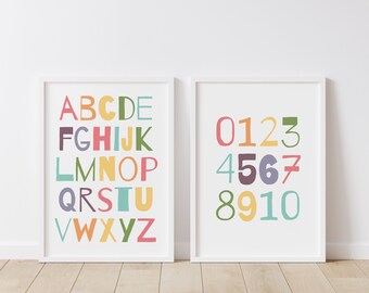 DIGITAL DOWNLOAD Alphabet Poster Rainbow Educational | Etsy