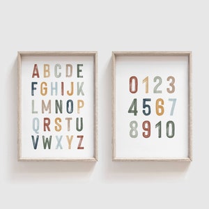 DIGITAL DOWNLOAD Alphabet Numbers Poster Set of 2 Classroom Decor ...