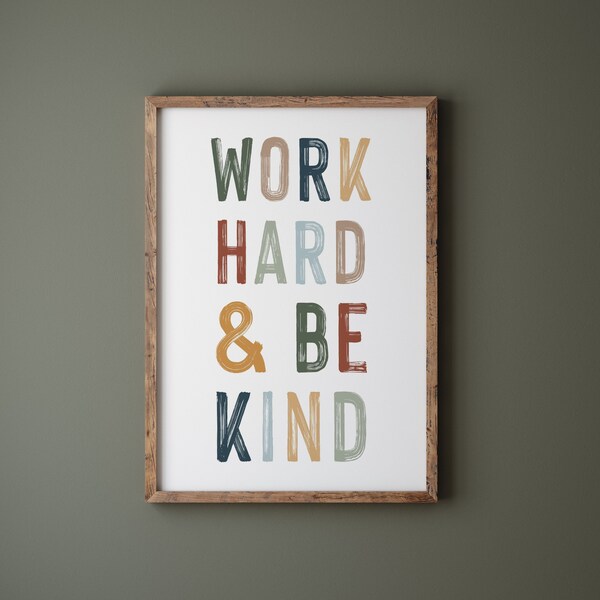 Work Hard Print - Etsy