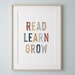 DIGITAL DOWNLOAD Read Learn Grow Reading Nook Kids Educational Posters ...