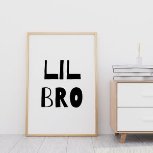 Lil Bro, Lil Brother, Brothers, Boys Room Decor, Wall Art, Boys Nursery ...