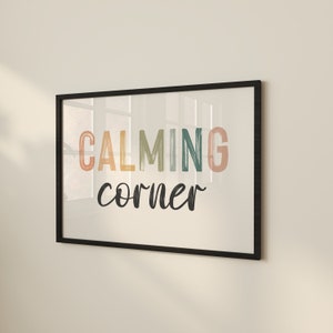 DIGITAL DOWNLOAD Calming Corner Sign Safe Space Wall Art Classroom ...
