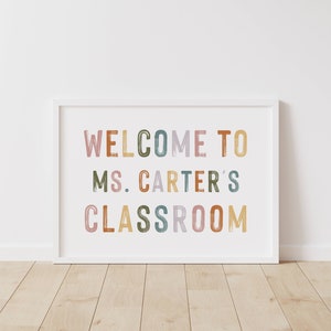 DIGITAL DOWNLOAD • Teacher Name Sign Printable • Classroom Decor Pastel ...