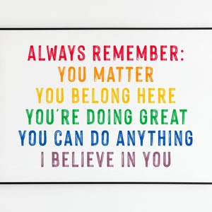 DIGITAL DOWNLOAD Classroom Decor Rainbow Classroom Signs Rainbow ...