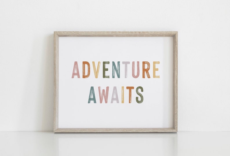 DIGITAL DOWNLOAD Adventure Awaits Nursery Decor Rainbow - Etsy