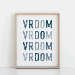 DIGITAL DOWNLOAD Car Theme Nursery Kids Room Decor Vroom Vroom Print ...