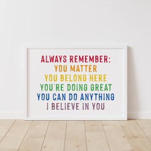 DIGITAL DOWNLOAD Classroom Decor Rainbow Classroom Signs Rainbow ...